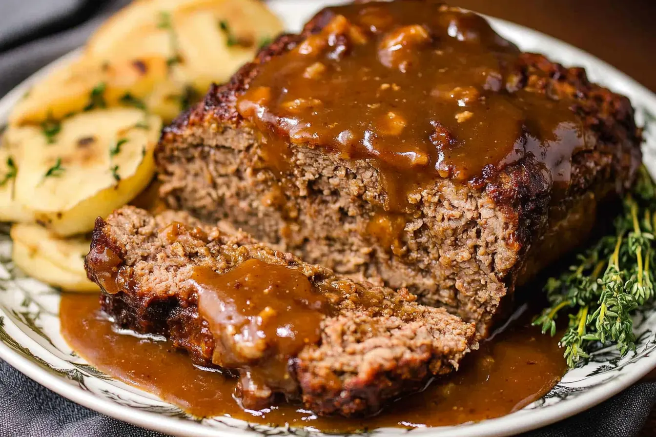 Classic Homemade Meatloaf with Gravy - Instantly Recipes