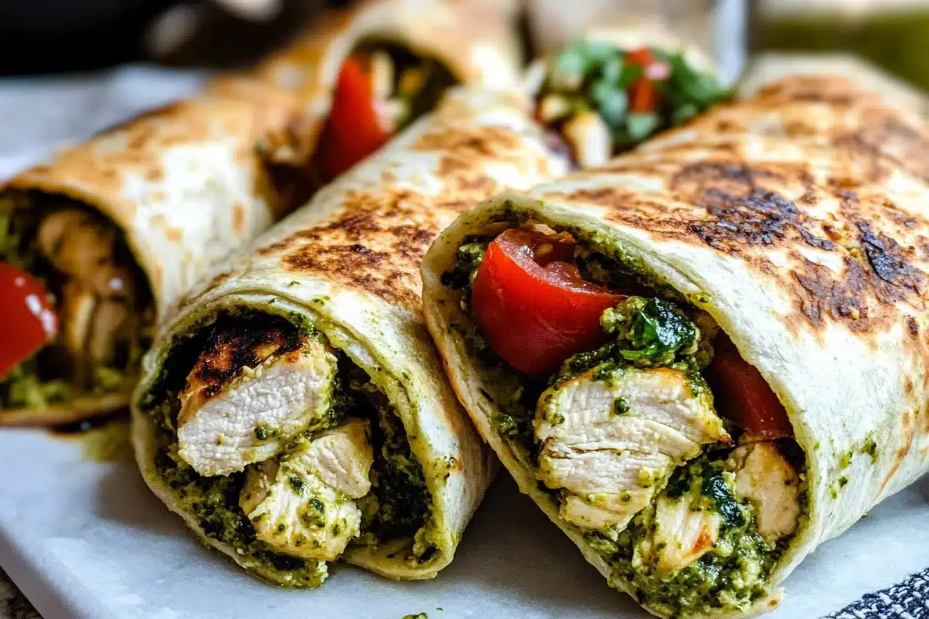Quick & Easy 15-Minute Pesto Chicken Wraps - Instantly Recipes