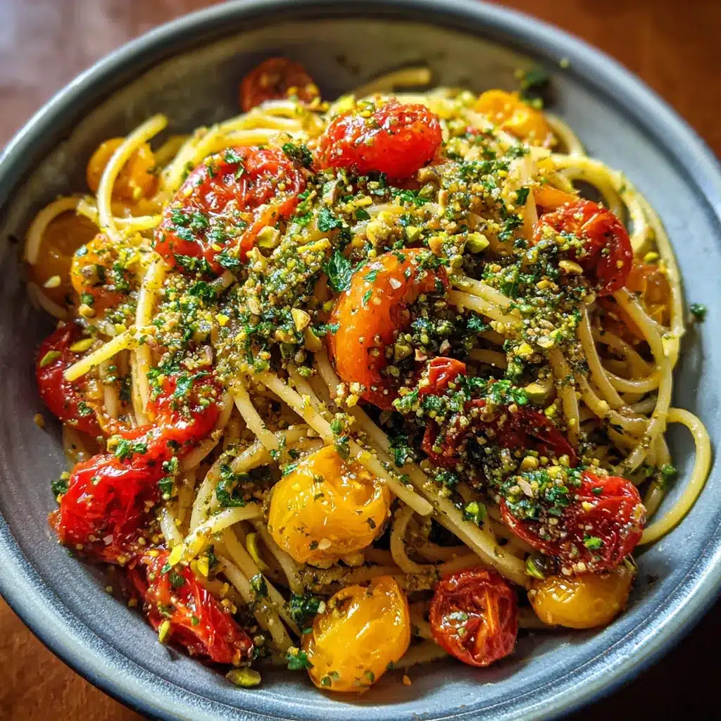 Authentic 30-Min Sun Gold Tomato Pasta With Pistachio Gremolata