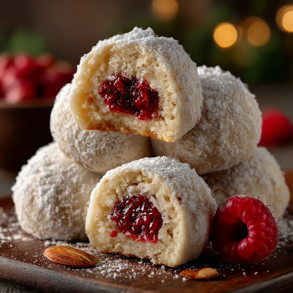 Raspberry-Filled Almond Snowball Cookies: A Traditional Holiday Treat ...