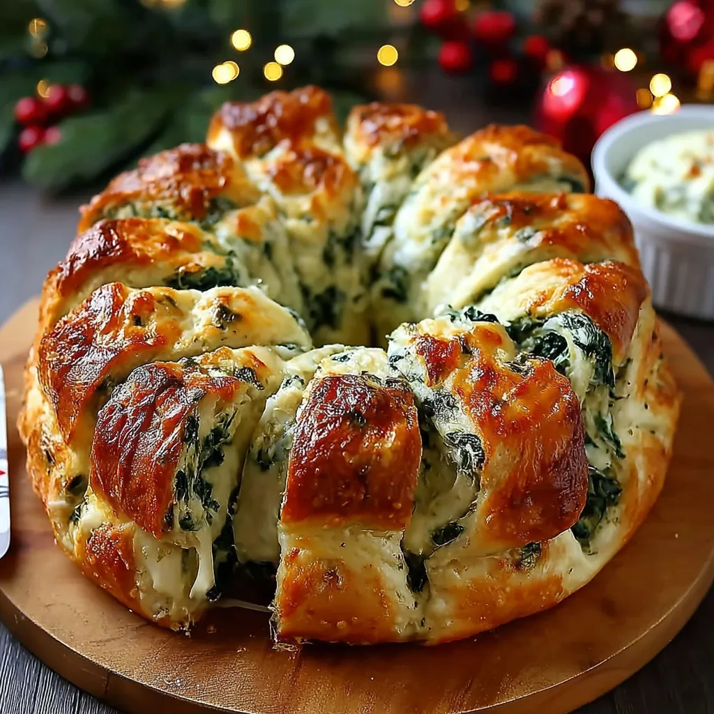 Mouthwatering 30-Minute Spinach Artichoke Dip Pull-Apart Christmas Bread