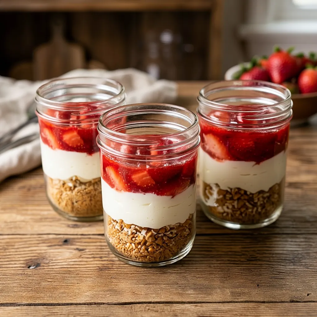 Easy Strawberry Pretzel Salad Jars - Instantly Recipes