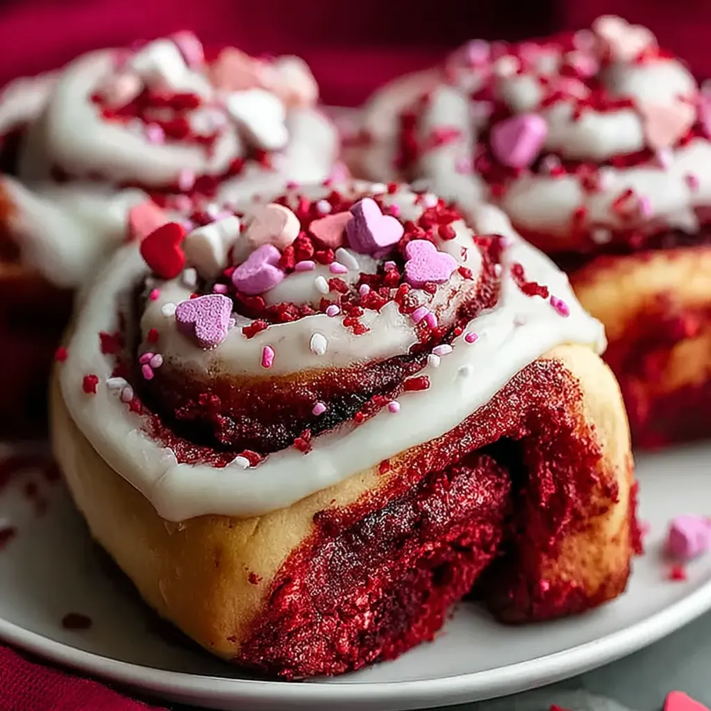 Irresistible Red Velvet Valentine’s Day Cinnamon Rolls - Instantly Recipes